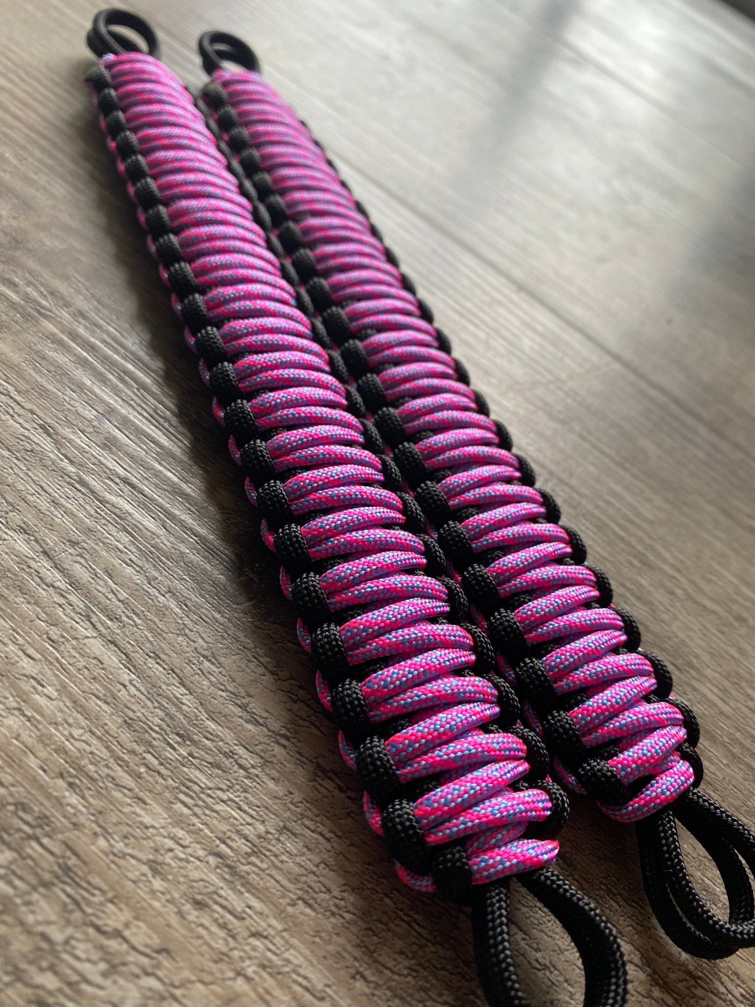 Helix Baby Blue Neon Pink Paracord - Krawlergrips | Grab Handle | Grip ...